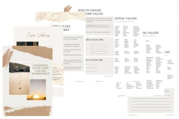How To Choose Your Core Values | FREE printable workbook to download