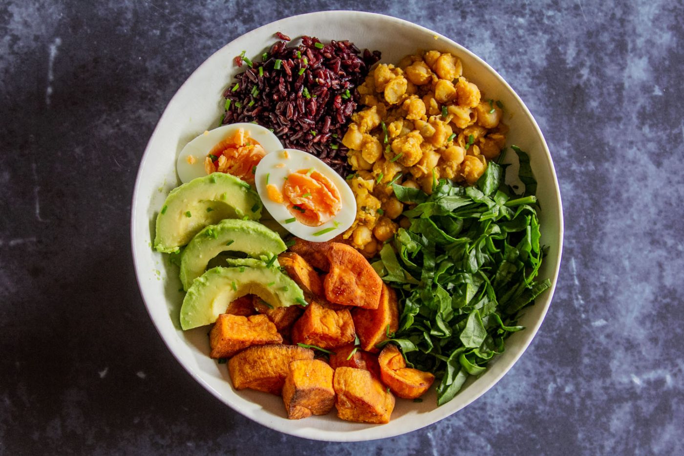 Healing Bowls Recipe - Roasted Masala Sweet Potatoes, Black Rice ...